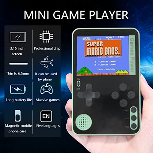 Handheld Retro Video Game Console,Simple Arcade-style for Parent-Child Time(Green)