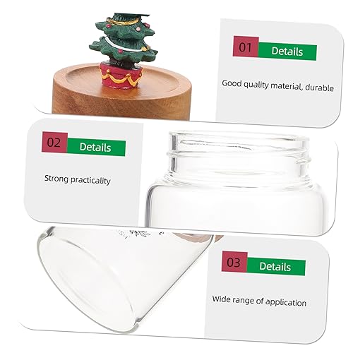 Garneck 3 Pcs Glass Storage Jar Container Miniture Decoration Clear Container Fruit Containers Jar with Lid Bulk Wrapped Candy Fruit Decor Crystals Decor Snack Bowl Resin Food