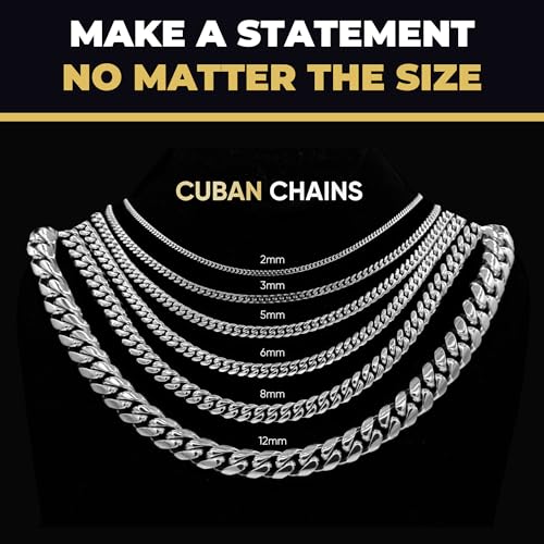 GLD Miami Cuban Link Chain for Men and Women - 14K 5MM White Gold - 20”