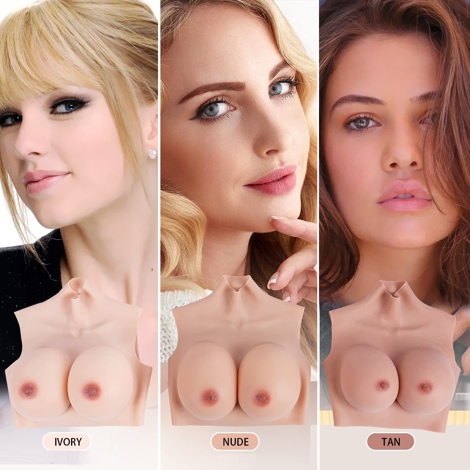 GUIENRLEA Fake boobs False breasts Breast plates Silicone breasts B-S cup For Cosplay Drag Queen Crossdressers