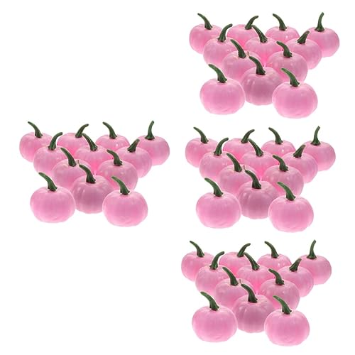 Garneck 48 Pcs Artificial Pumpkin Mini Pumpkins Pink Fall Decor Mini Fake Pumpkins Thanksgiving Pink Pumpkins Halloween Pumpkin Prop Pumpkin Model Simulation Pumpkin Decor Foam Autumn Set