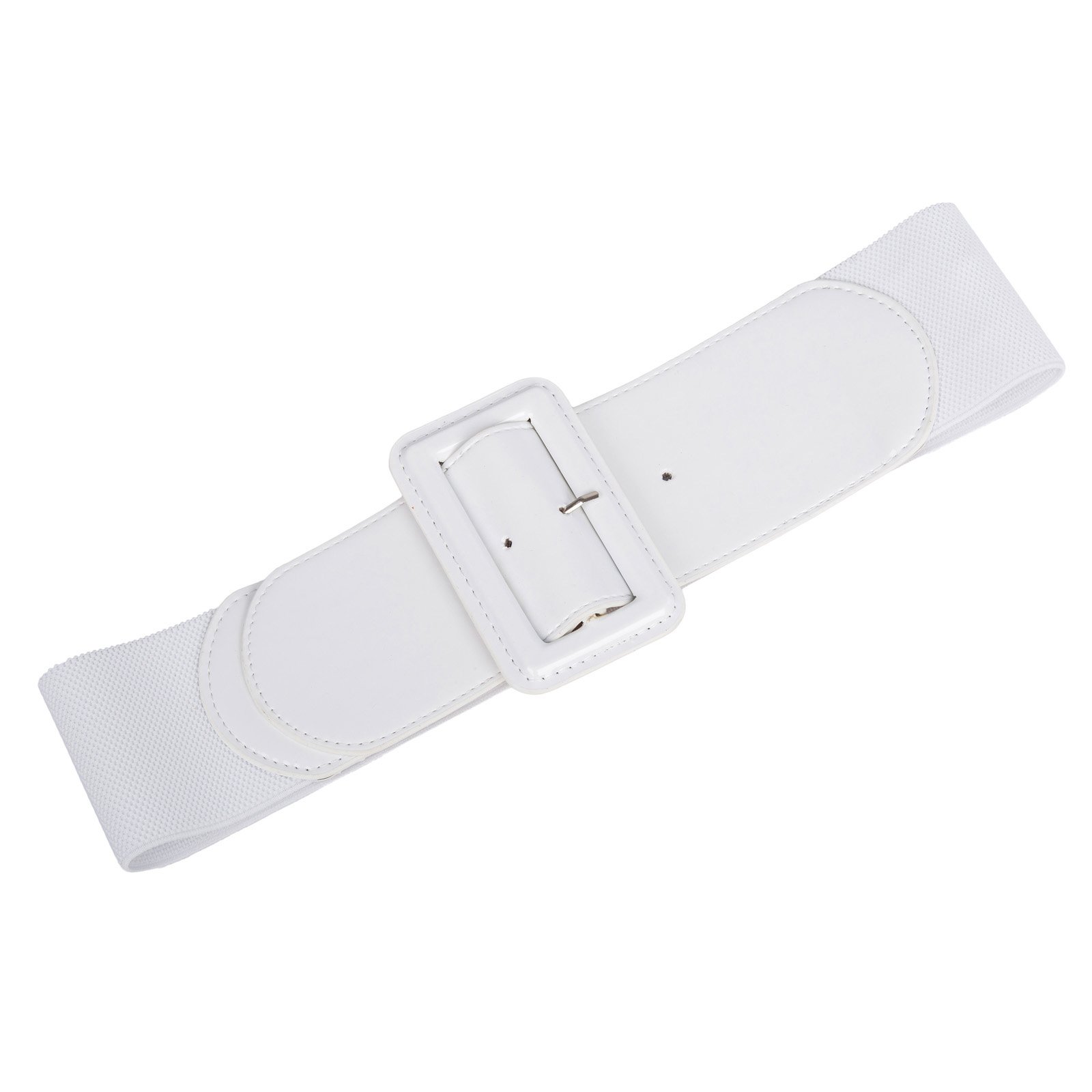 Hanna Nikole Womens Wide Elastic Waist Belt Cinch Belt Trimmer Stretch Waistband White XL
