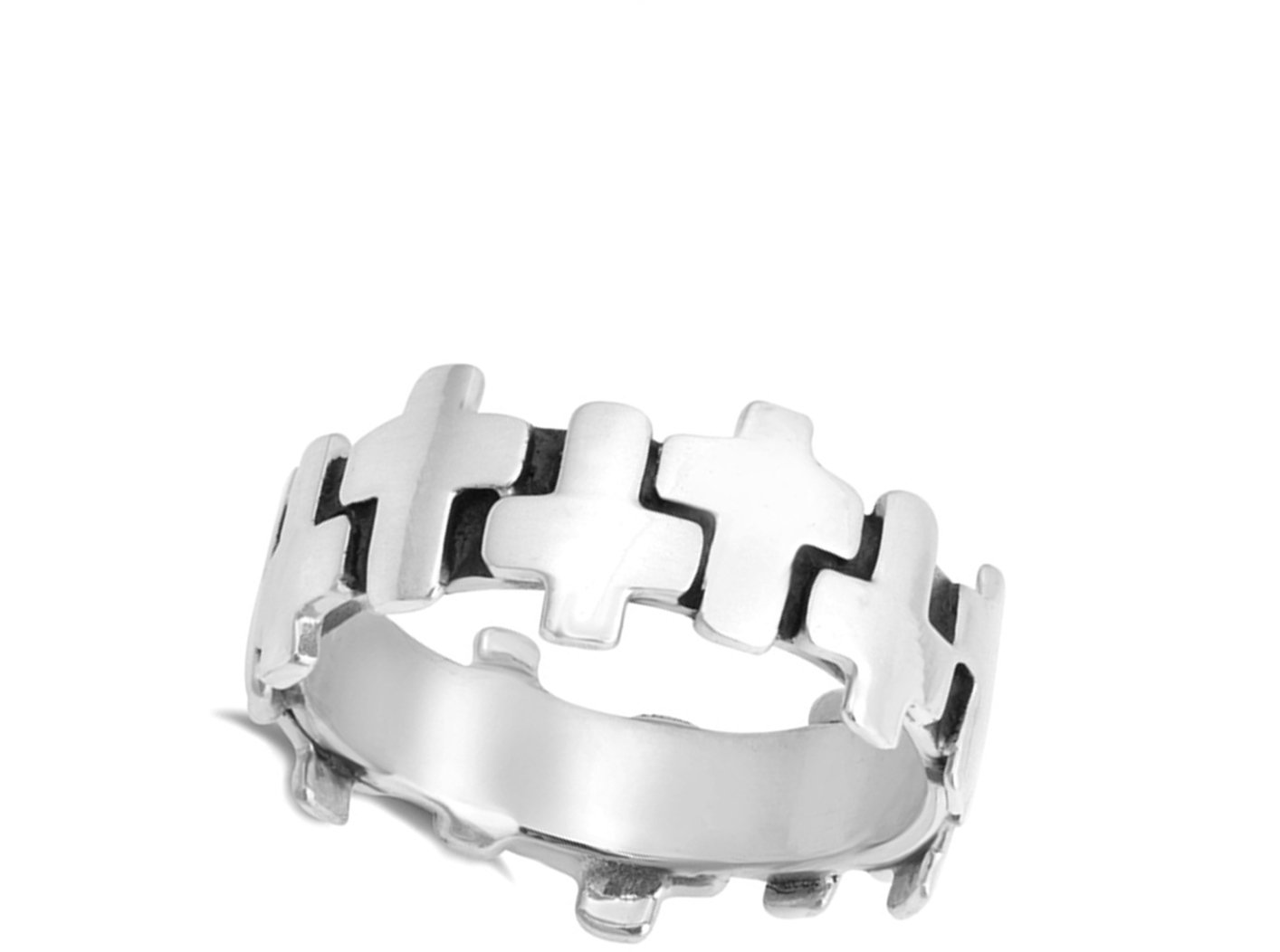 Eternity Cross Upside Down Christian Ring .925 Sterling Silver Band Size 10