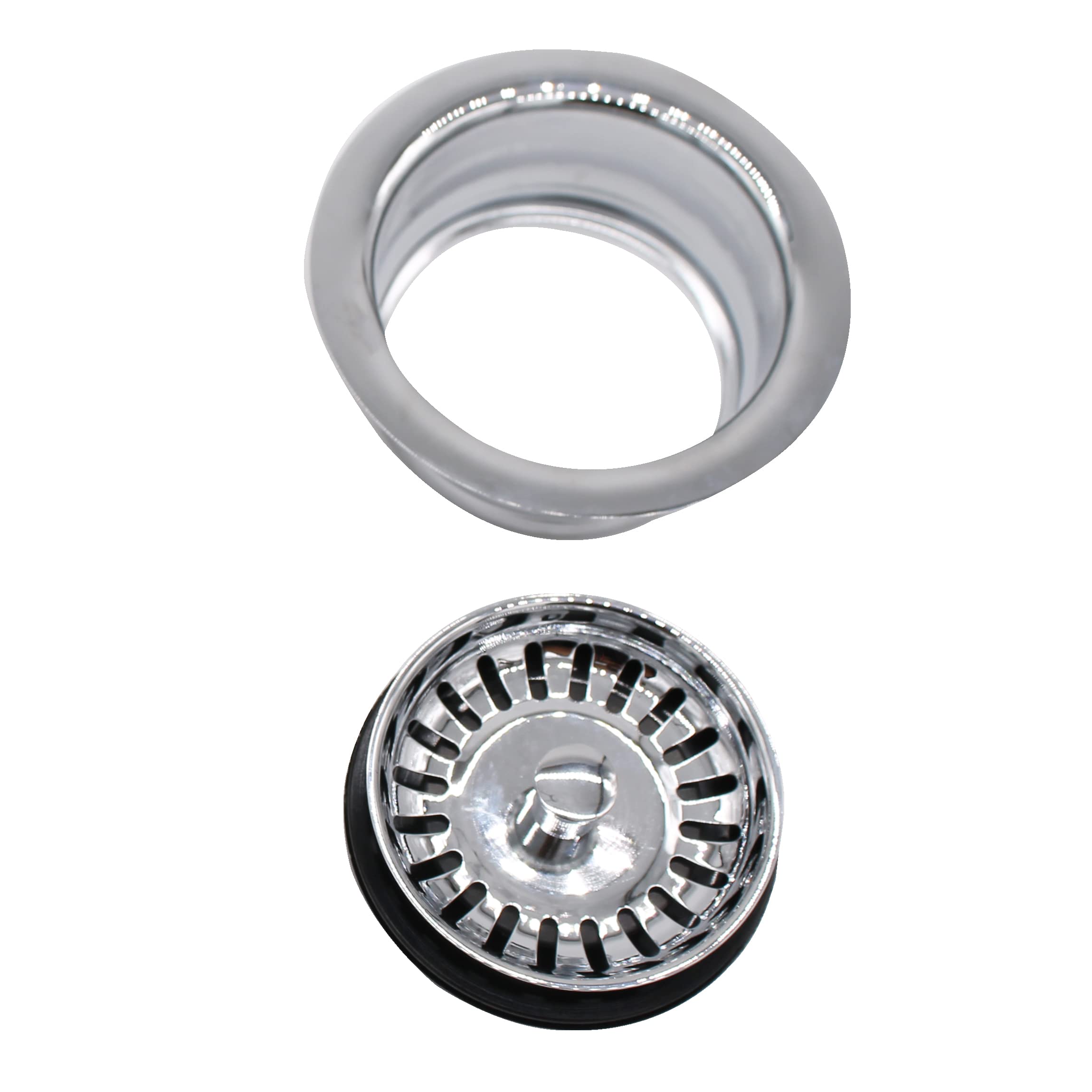 Westbrass D2089SEV-26 3-1/2" Kitchen Sink Waste Disposal Drain Flange and Basket Strainer, Polished Chrome