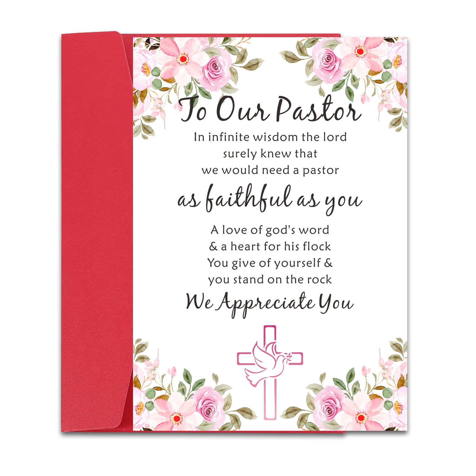 Pastor Appreciation Cards for Partors, Pastor Wife Appreciation Cards, Pastor Appreciation Gifts, Pastor Gifts for Men, Ministry Appreciation Card for Pastor, Christian Thank You Cards With Envelopes