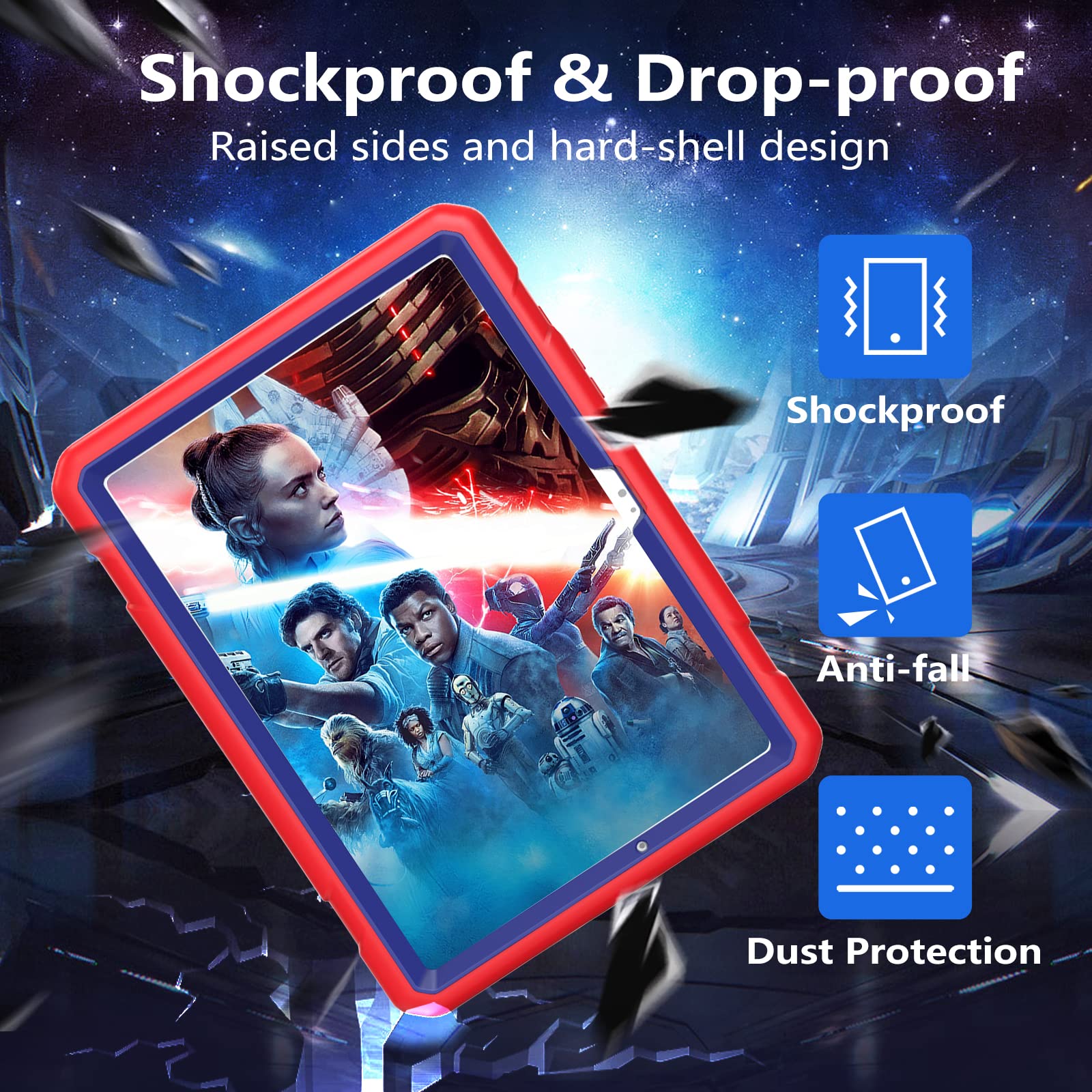 Herize Samsung Galaxy Tab A8 Case 10.5 Inch 2022 for Kids Boys | SM-X200/SM-X205/SM-X207 Cover with Kickstand | Three-Layer Silicone Shockproof Rugged Protective Case for Galaxy Tab A8 10.5 Inch