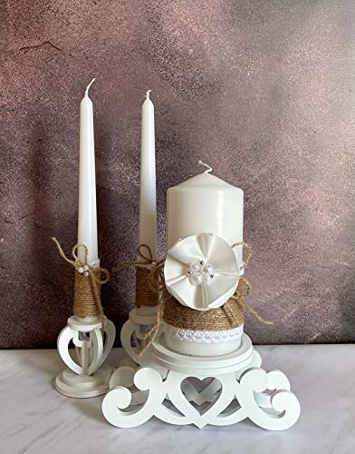Unity Candle Holder-Unity Candle Stand-Unity Candle Holder Set-Pillar Candle Holder-Wedding Gift -Ceremony Decoration-Wedding Centerpiece