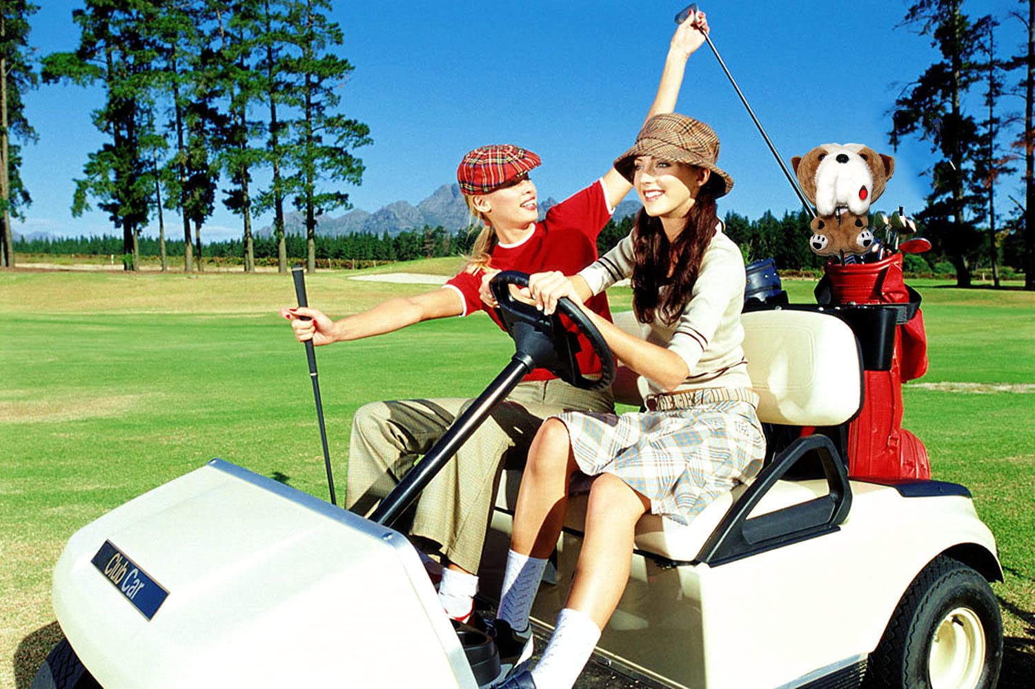 Golf Club Head Cover Funny Cartoon Golf Animal Wood Pole Set Suitable for 460 cc (brown)