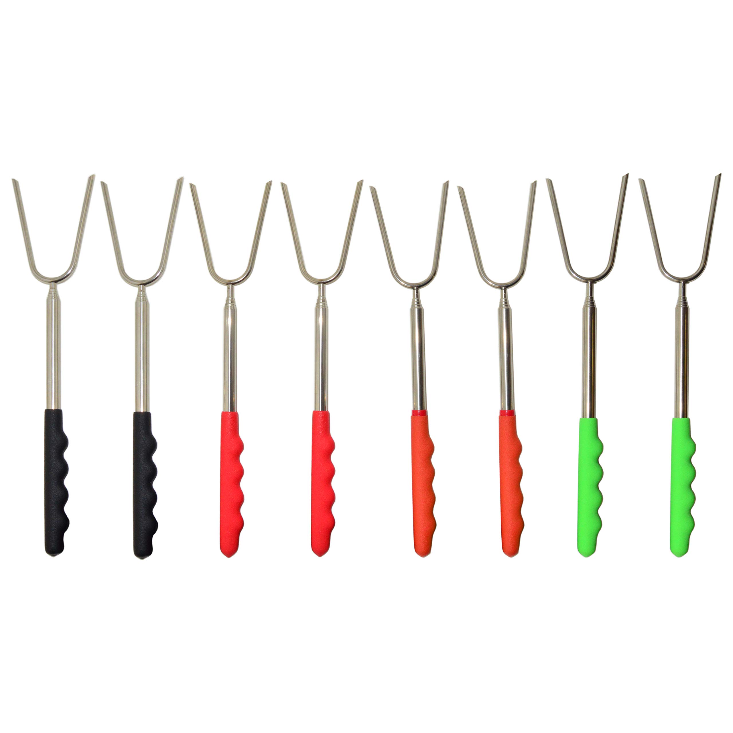 EX ELECTRONIX EXPRESS 8 Pack Extra Long Telescoping Marshmallow Roasting Sticks with Storage Bag - Extends to 33 Inches, Shrinks to Less Than 10 Inches for Travel - Perfect for Camping