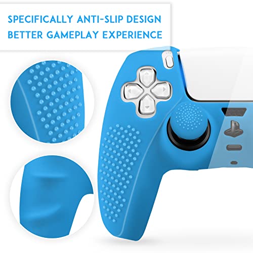 SIKEMAY [2 Pack] PS5 Controller Skin, Anti-Slip Thicken Silicone Protective Cover Case Perfectly Compatible with Playstation 5 Dualsense Controller Grip with 8 x Thumb Grip Caps