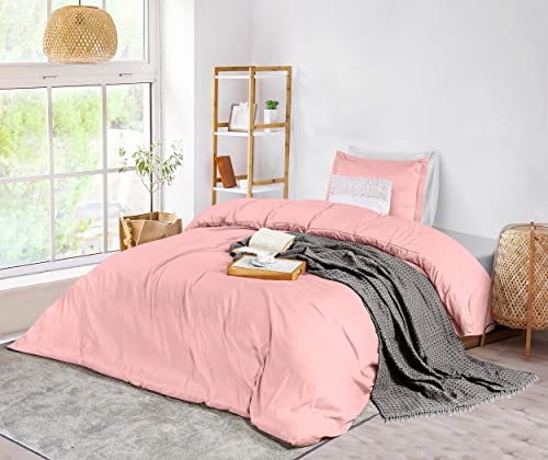 Utopia Bedding Duvet Cover Twin Size Set - 1 Duvet Cover with 1 Pillow Sham - 2 Pieces Comforter Cover with Zipper Closure - Ultra Soft Brushed Microfiber, 68 X 90 Inches (Twin/Twin XL, Pink)