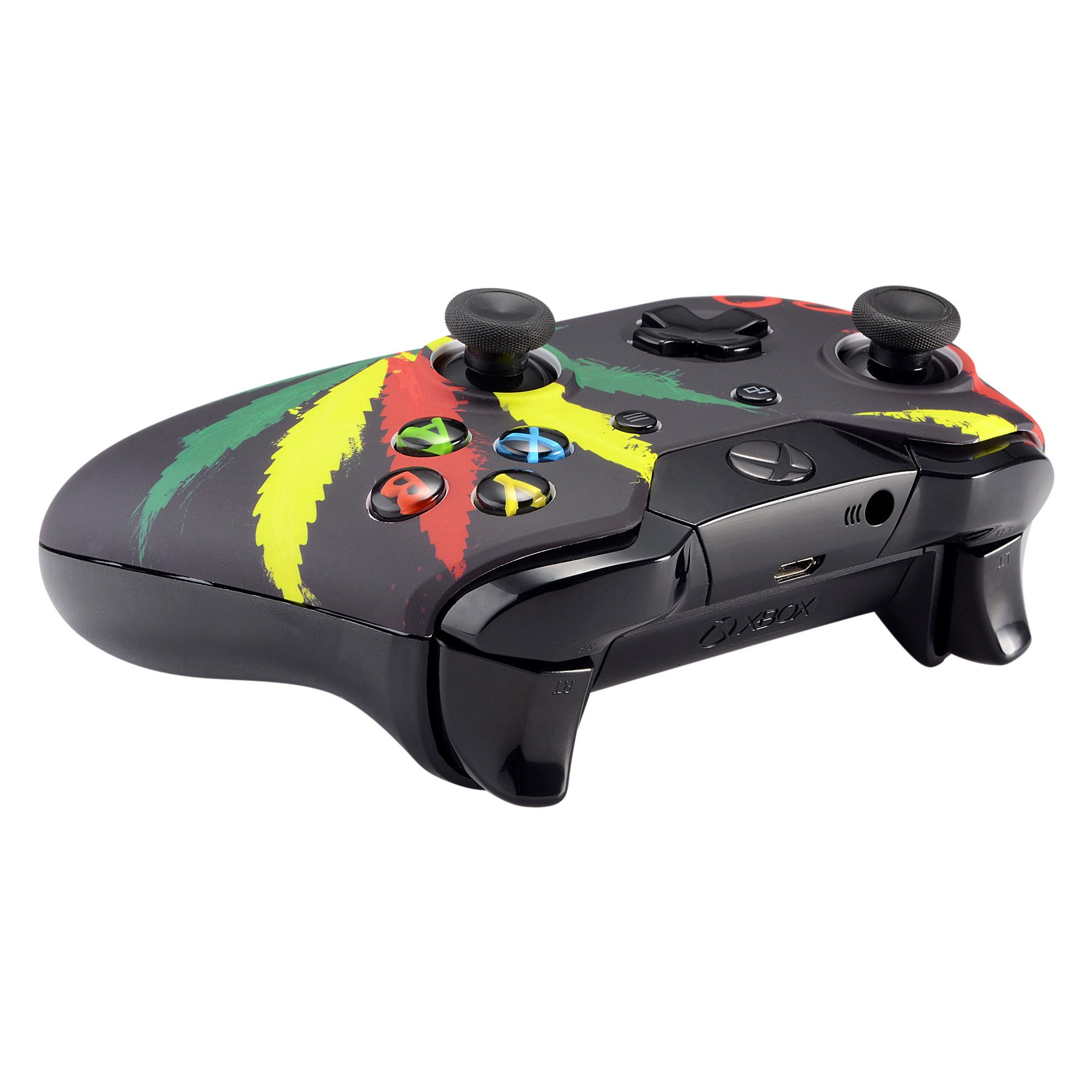 eXtremeRate Custom Design Soft Touch Leaf with Colors Replacement Shell Front Cover Faceplate Kit for Xbox One Remote Controller