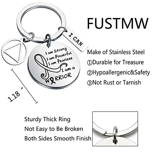 FUSTMW Addiction Recovery Gift Alcoholics Anonymous Keychain Sobriety Gift AA Jewelry for Warrior Sober Inspiration Gifts (AA warrior keychain)