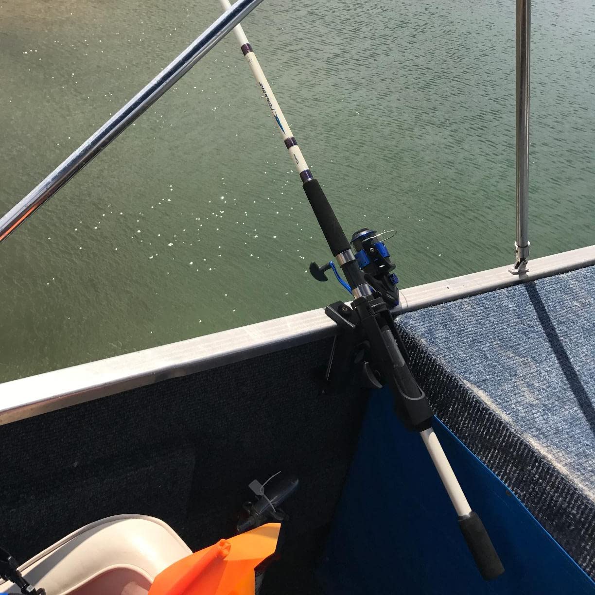 Fishing Rod Holders for Boats with Large Clamp Opening 360 Degree Adjustable Fish Pole Racks Folding Holder (RH40)