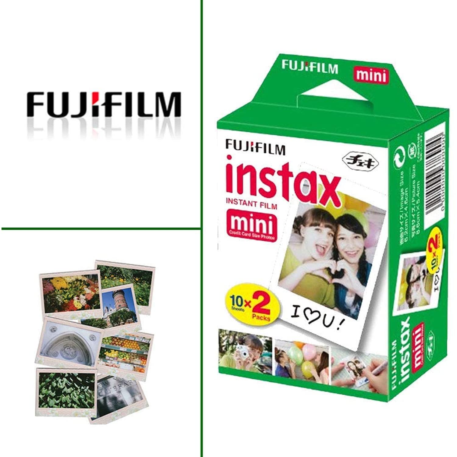 Fujifilm Instax Mini EVO Hybrid Brown Instant Camera + Fuji Mini Twin Pack Instant Film (40 Sheets) - Bundle
