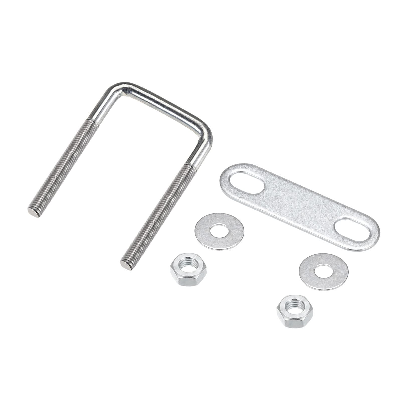 METALLIXITY U Bolts 4 Sets (M6x20x50mm), Square U Bolt Carbon Steel with Accessories - for Construction, Pipe