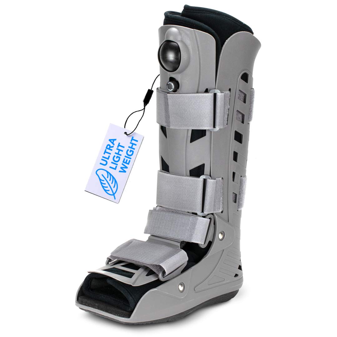 ExoArmor Walking Boot - Ultralight with in-Sole Air Pillow, Super Grip Tread and Inflatable Liner. Tall Rise (Small)