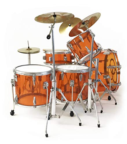 FanMerch Drum Kit Led Zeppelin, John Bonham, Tribute Vistalite Transparent Amber Mini Drum Set Replica Collectible