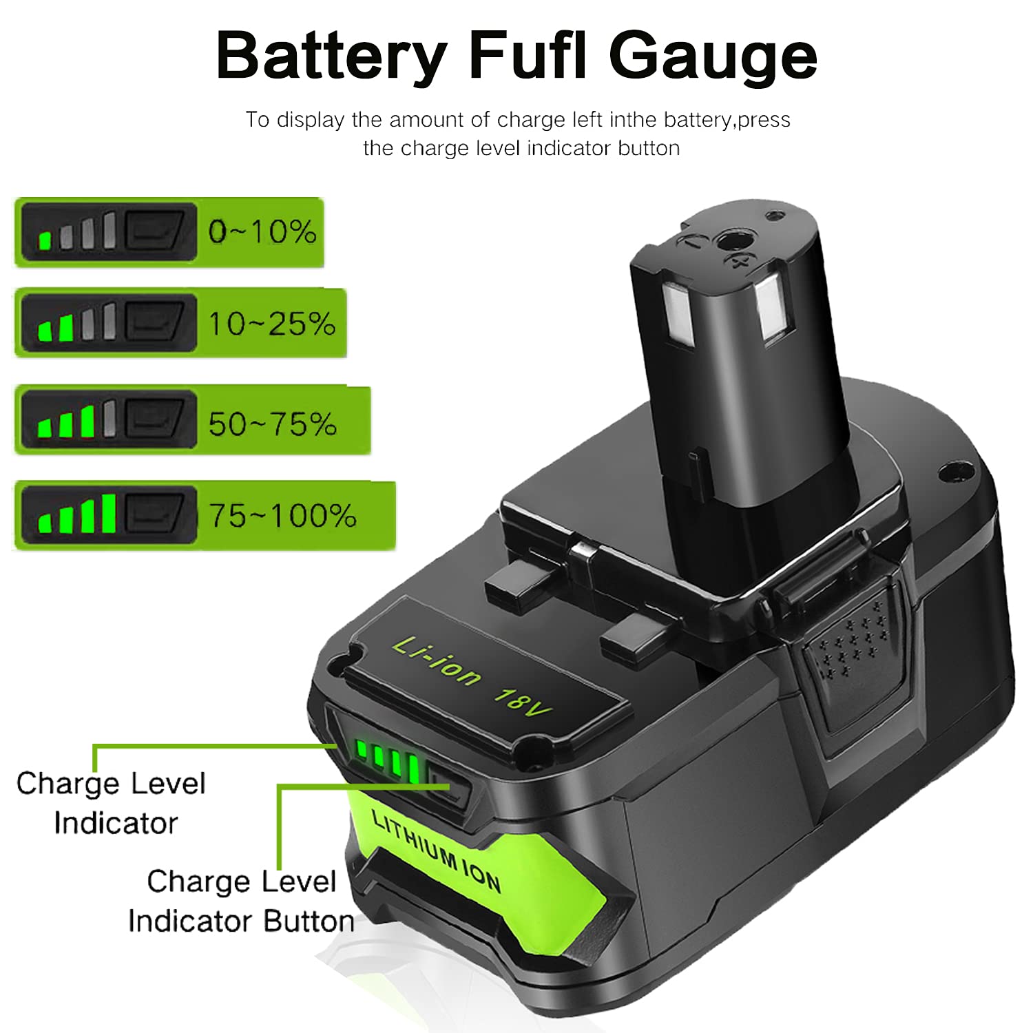 Gatcepot 2Pack 6.0Ah P108 Battery Compatible with Ryobi 18 Volt Lithium Battery P104 P105 P102 P103 P107 P109 P100 for Ryobi 18 Volt ONE+ Cordless Tool