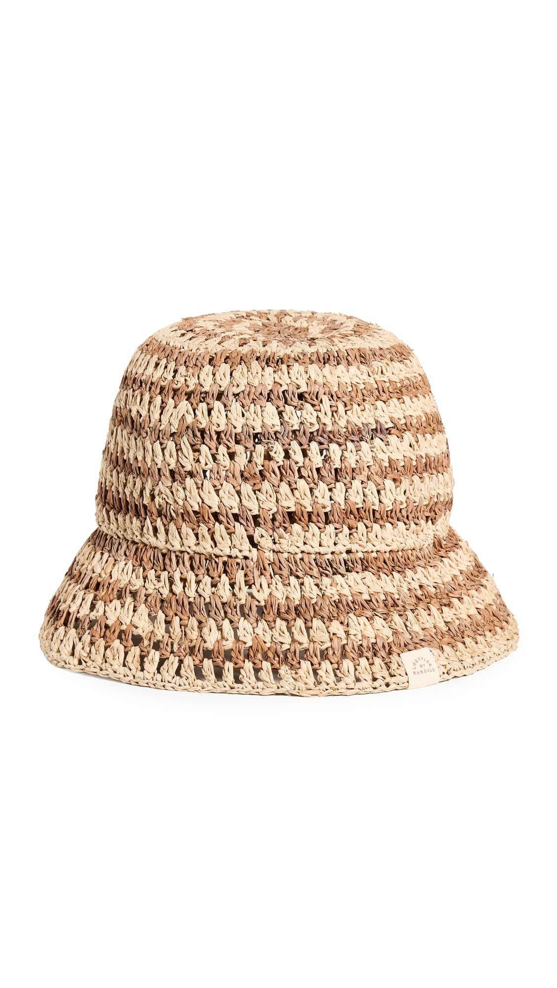Loeffler Randall Women's Jocelyn Raffia Bucket Hat, Brown/Natural, One Size