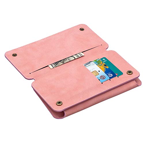 Fansipro Zipper Wallet Folio Case for SAMSUNG Galaxy A40, Premium PU Leather Slim Fit Cover for Galaxy A40, 4 Card Slots, 1 Transparent Photo Frame Slot, Anti-Scratch, Pink