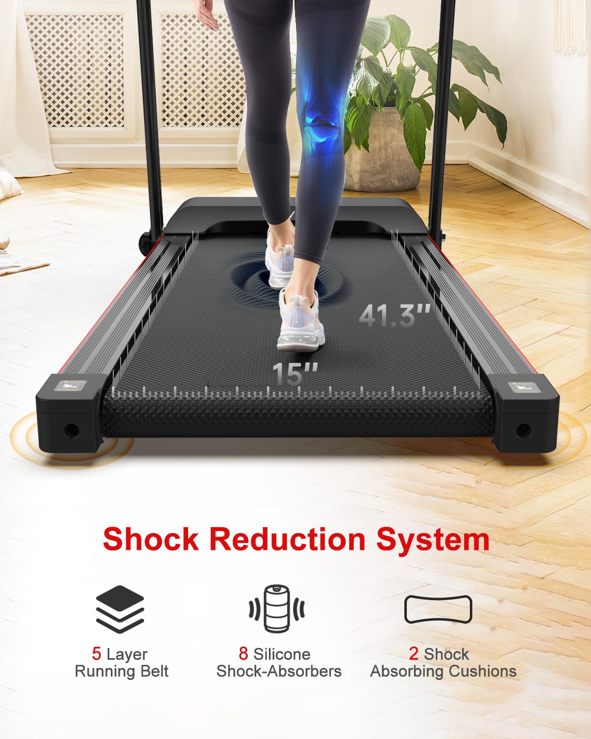 FYC Folding Treadmill for Home Portable Electric Motorized Treadmill Running Exercise Machine Compact Treadmill for Home Gym Fitness Workout Jogging Walking (JK0805E-1)