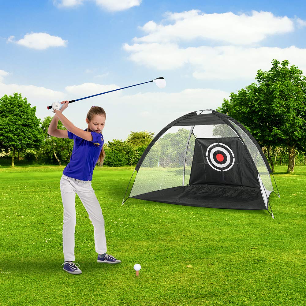 Golf Practice Net Golf Hitting Nets, Golf Training Net with Target Bundles for Backyard Swing Hitting Chipping, Grass Mat, Golf Tees, 6 Golf Balls and Carry Case Indoor Outdoor Use, 6.5X4.6X3.3ft