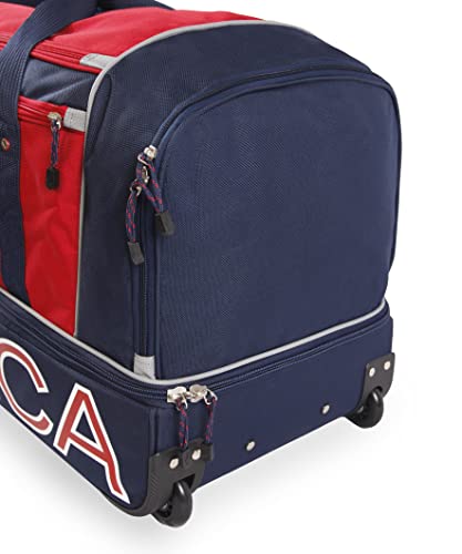 NAUTICA Submariner 30" Rolling Duffel, RED/Navy