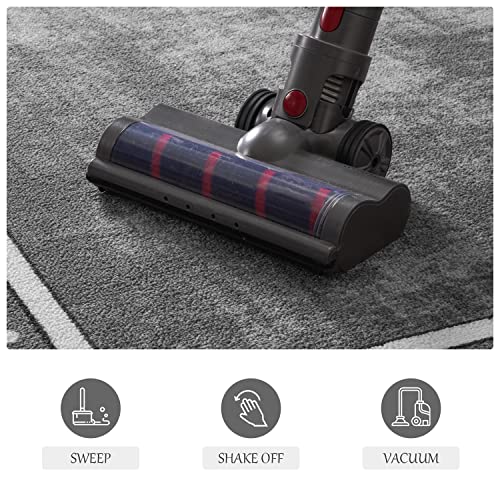 PADOOR Area Rug for Living Room Bedroom - 5x7 Feet Neutral Rug with Non-Slip Latex Backing Non Shedding Loop Pile for Dining Room Office Home Decor Gray
