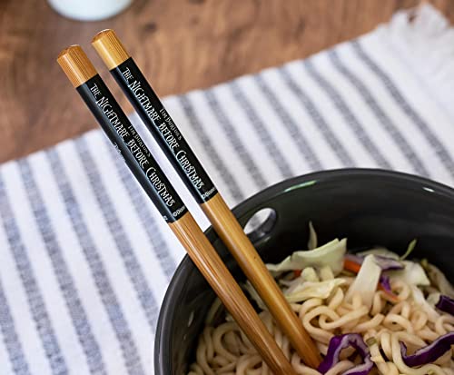 The Nightmare Before Christmas Disney Jack Skellington Faces Japanese Ceramic Dinnerware Set | Includes 20-Ounce Ramen Noodle Bowl and Wooden Chopsticks