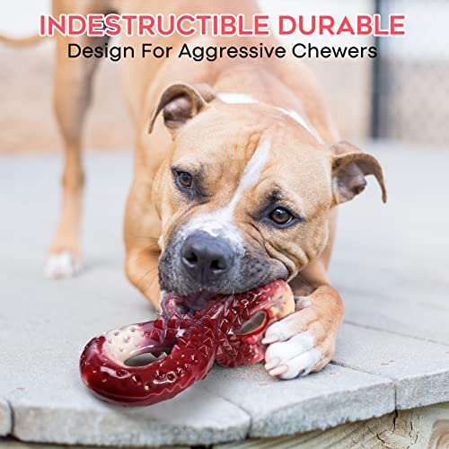 VANFINE Dog Bones for Aggressive chewers Dog Toys for Large Dogs 8-Shaped Rolling Design Bone Interactive Tough Dog chew Toys for Aggressive chewers Large Breed Indestructible Small Medium Dogs Nylon