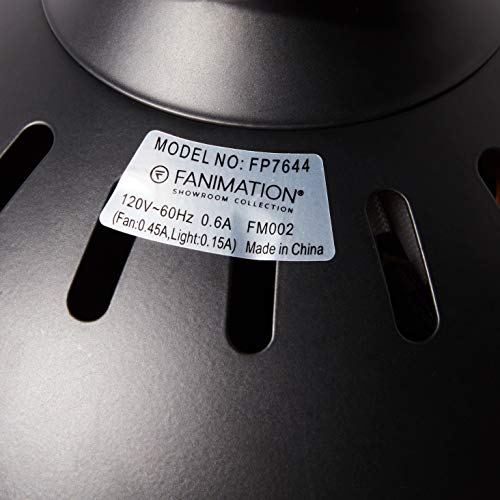 Fanimation 44 inch Indoor Ceiling Fan with LED Light Kit - Black