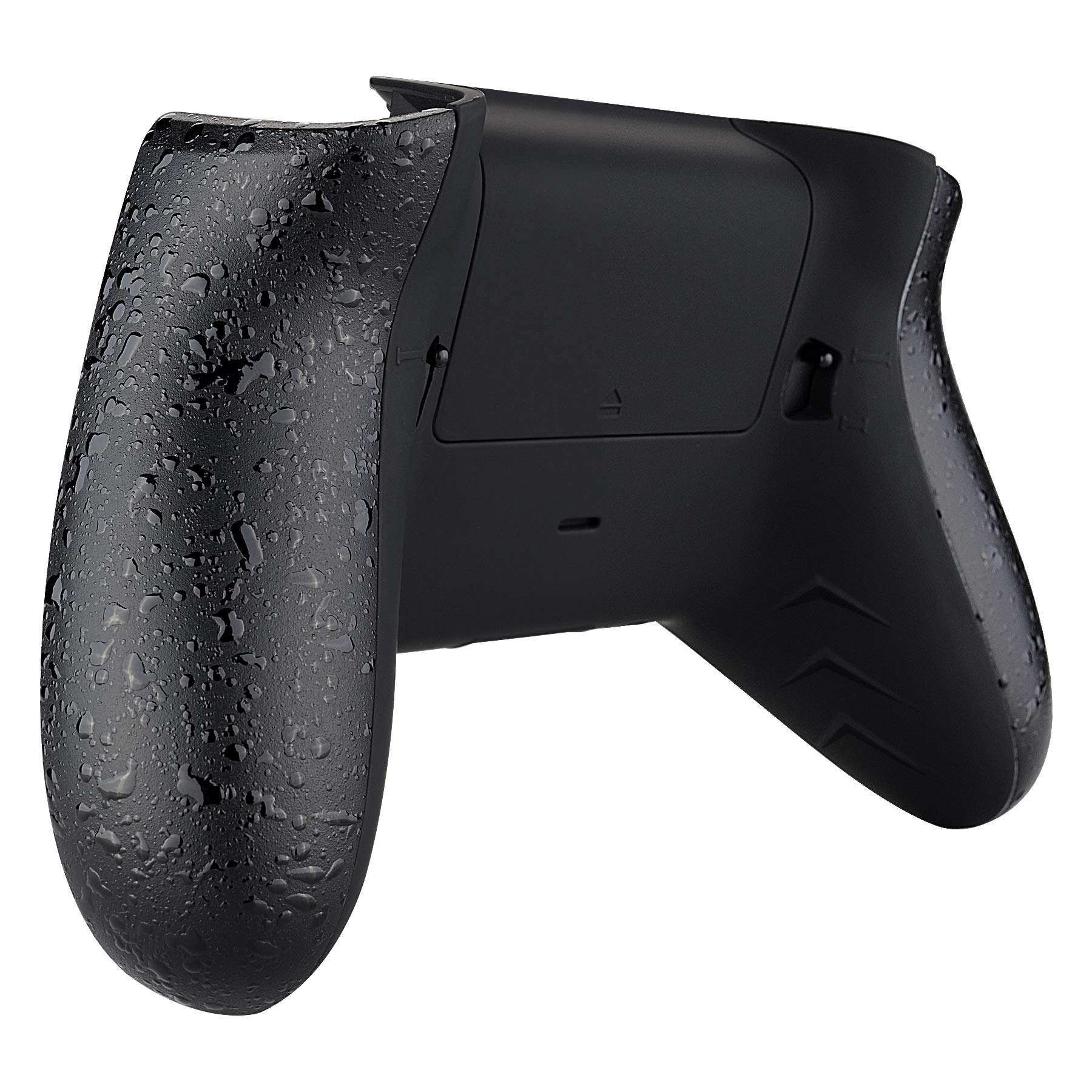 eXtremeRate FlashShot Trigger Stop Bottom Shell Kit for Xbox One S & One X Controller, Redesigned Back Shell & Textured Black Handle Grips & Hair Trigger for Xbox One S X Controller Model 1708