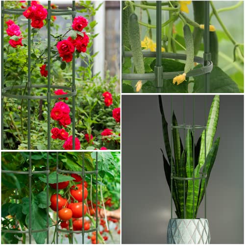 LOMNYIY Garden Trellis, Tomato Cage Tall Plant Support Climbing Vines Flowers Stands Cucumber Trellis Plant cage(Tall 55.1 inches,1PACK)