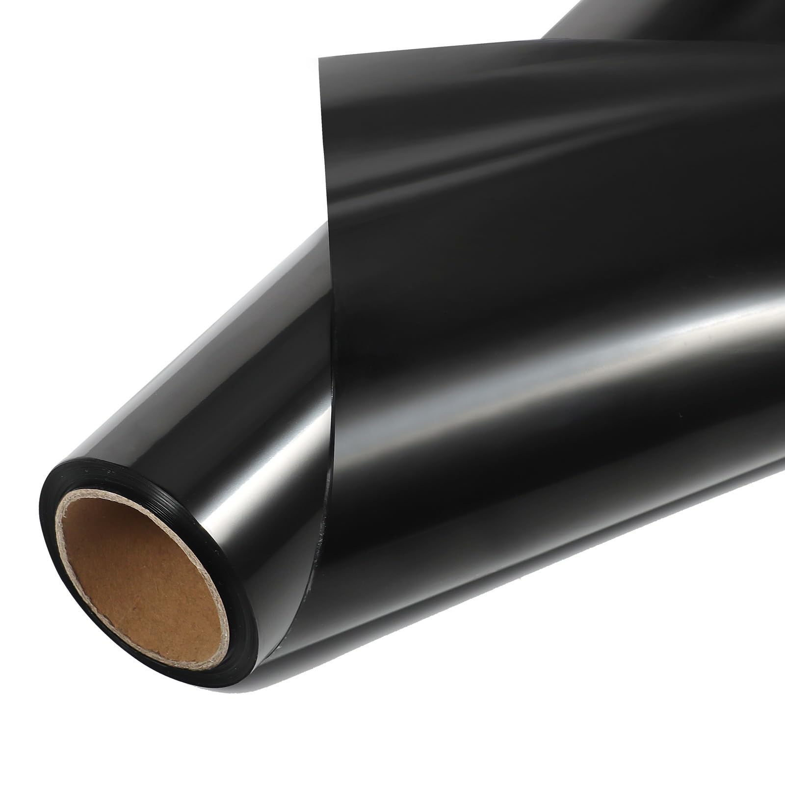Pengxiaomei 32in x 50 Ft Black Cellophane Wrap for Gift Baskets Flower Halloween Wrapping Paper Cellophane Wrap Roll for Gift Halloween Wrapping (Black)