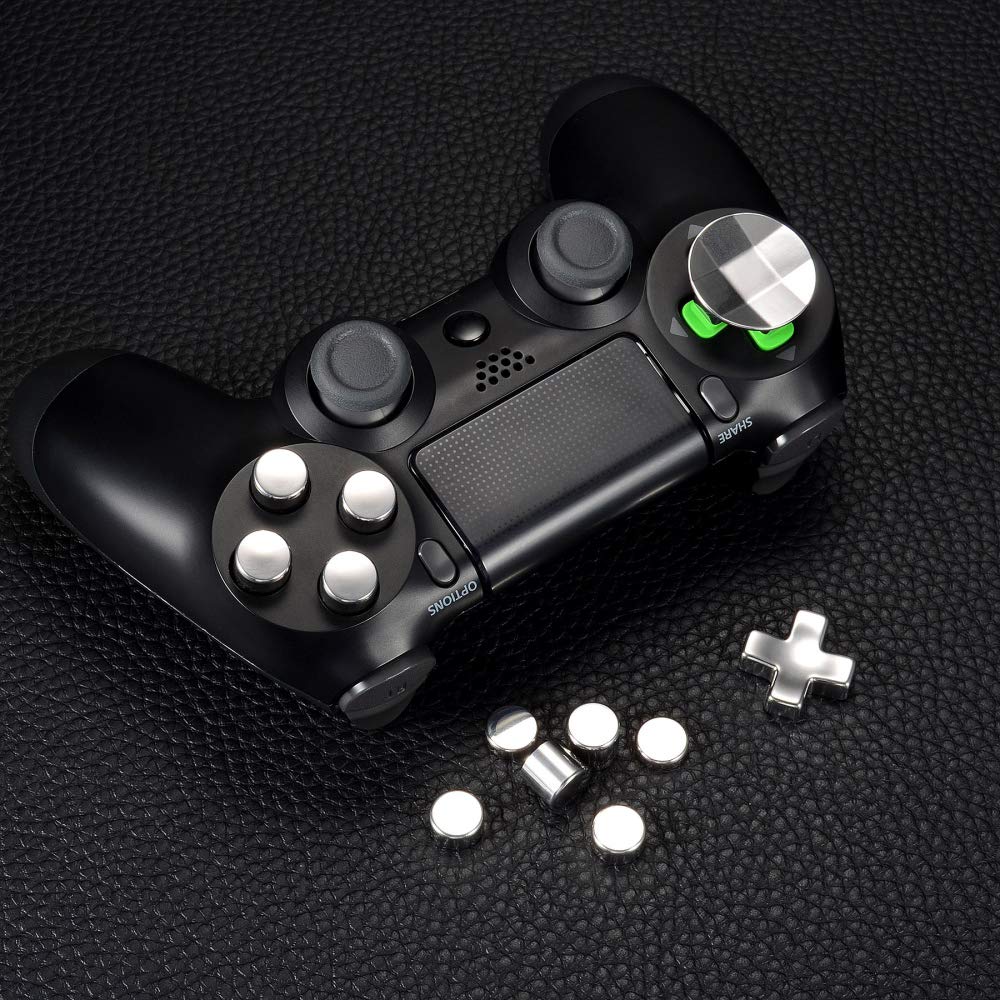 eXtremeRate Magnetic Metal Bullet Buttons for PS4 Controller, Adjustable D-pad Dpads, Repair Kit Replacement Parts for PS4 Slim Pro Controllers (23 in 1)