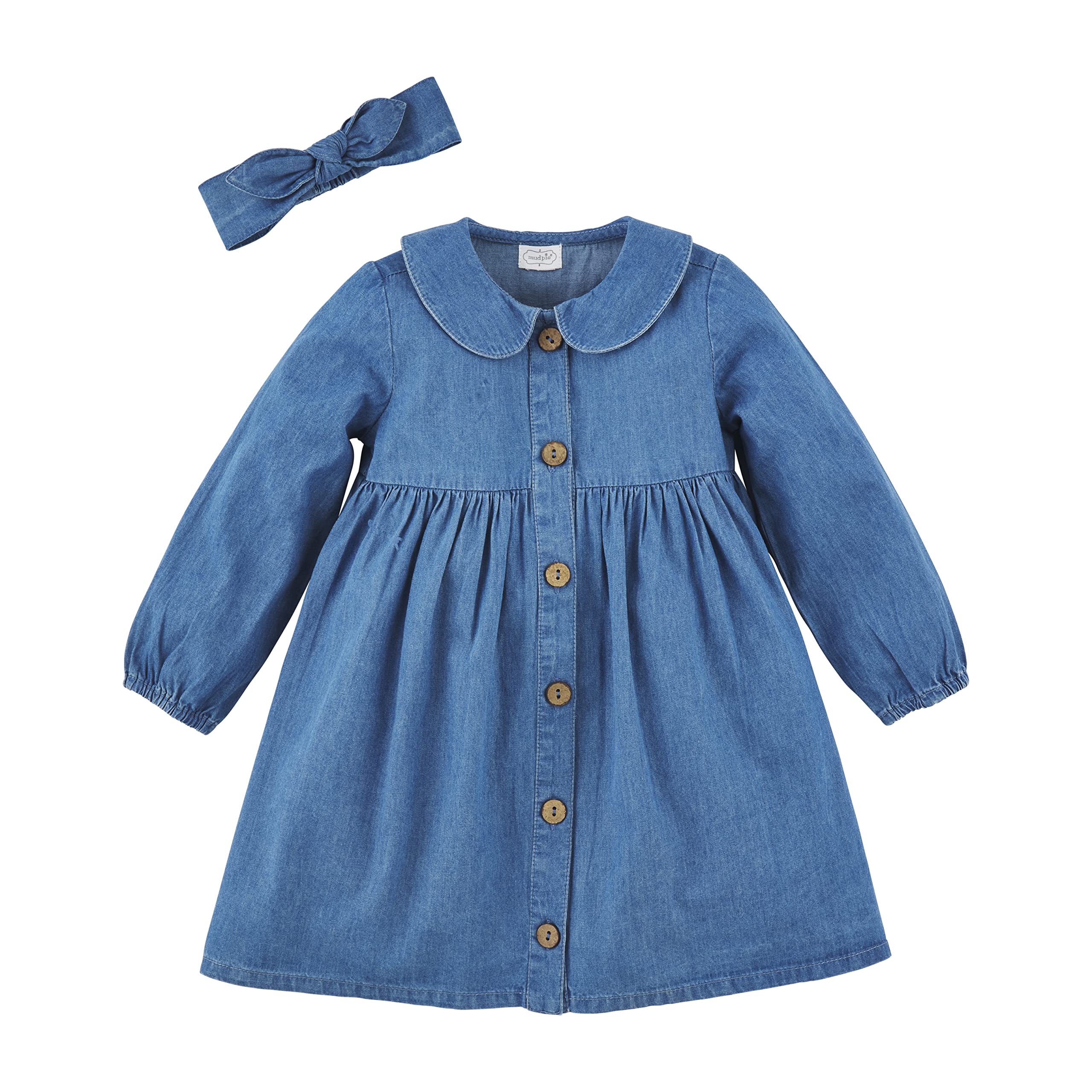 Mud Pie baby girls Mud Pie Denim Dress, Denim, 3T US