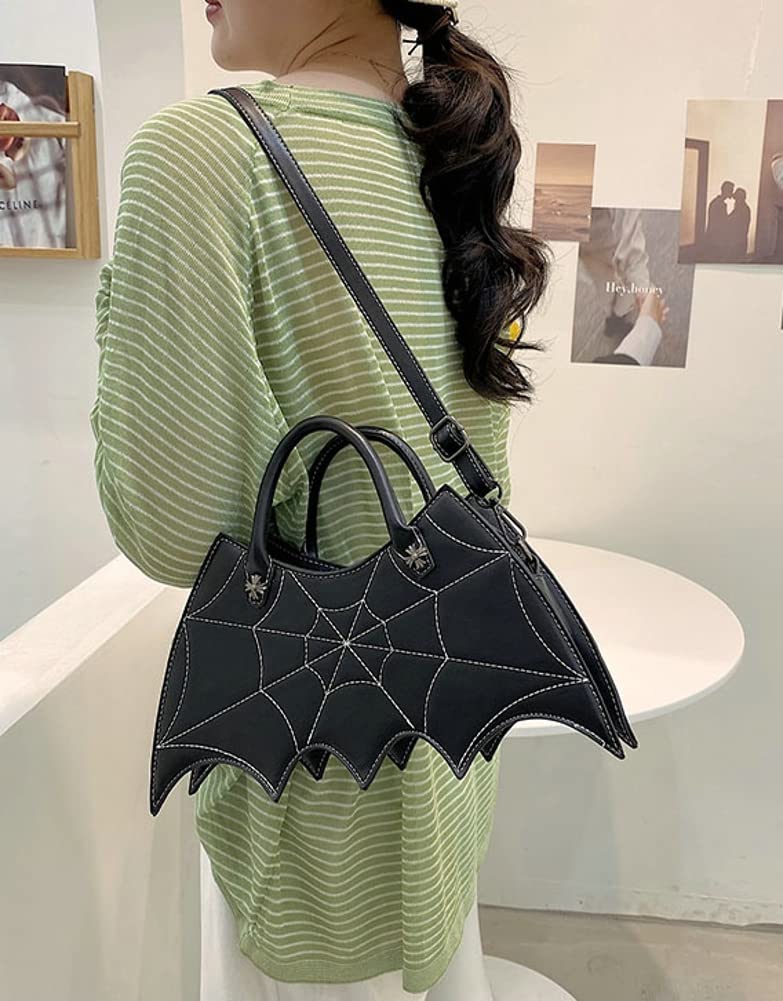 Halloween Bat Wing Shoulder bag Purse Novelty Spider Web Crossbody Bags Halloween Trick or Treat Purse