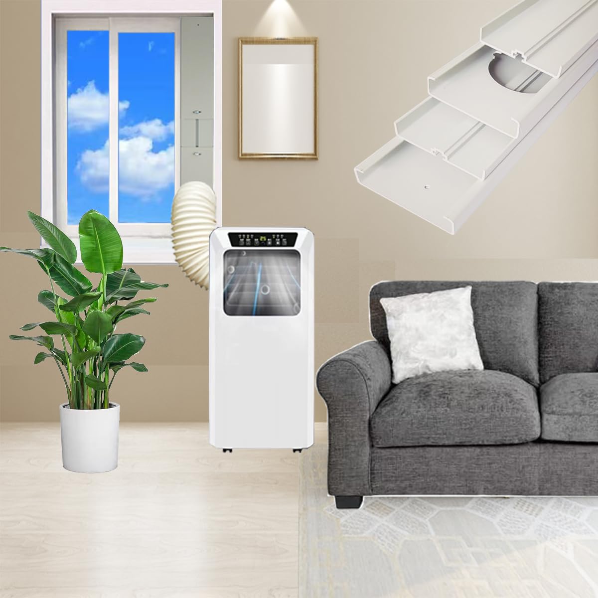 HTBHHDZ Portable Air Conditioner Window Vent Kit 5.9 Inches/15 cm Diameter Exhaust Hose for AC Window Vent Kit,Adjustable Length Window Seal Panel for Sliding Horizontal Or Vertical Window
