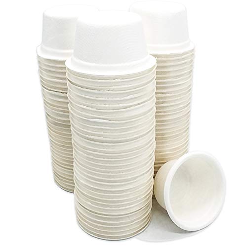 Upper Midland Products 2 oz Compostable Bagasse Souffle Cups, 200 Pack