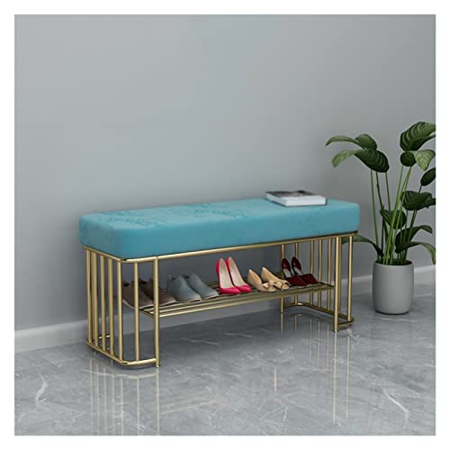 LDCHNH Change Shoe Stool Home Door Can Sit-Type Shoe Rack Long Strip Wear Shoe Stool Cloakroom Shoe Cabinet (Color : E, Size : 120 * 45 * 35cm)