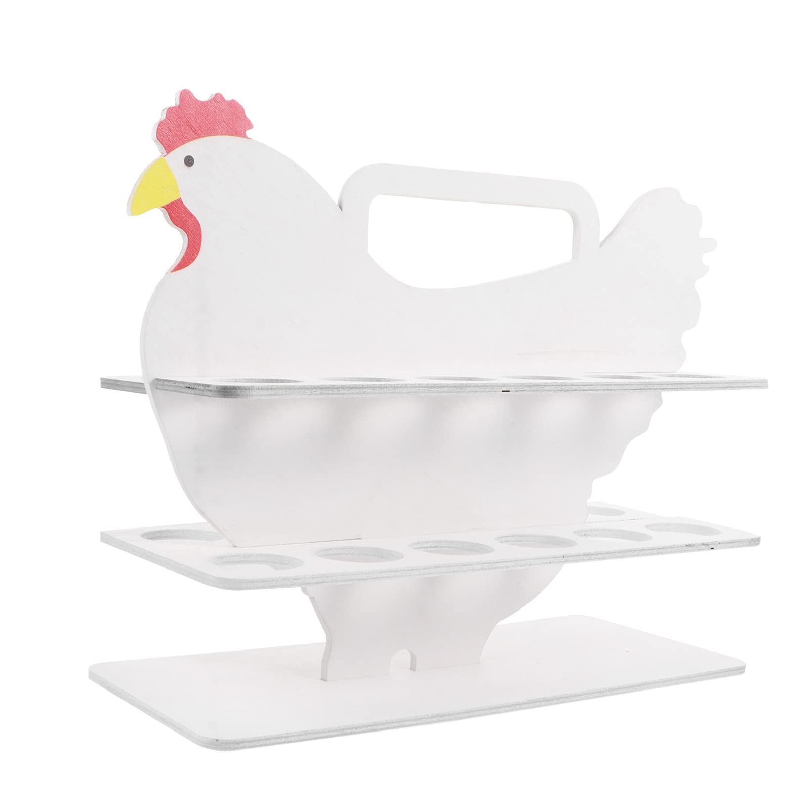 Hemoton 1pc Egg Rack Egg Tray for Refrigerator Wood Egg Tray Countertop Egg Dispenser Egg Dispenser for Refrigerator Decorative Tray Egg Stand Kitchen Supplies White Synthetic Wood Desktop
