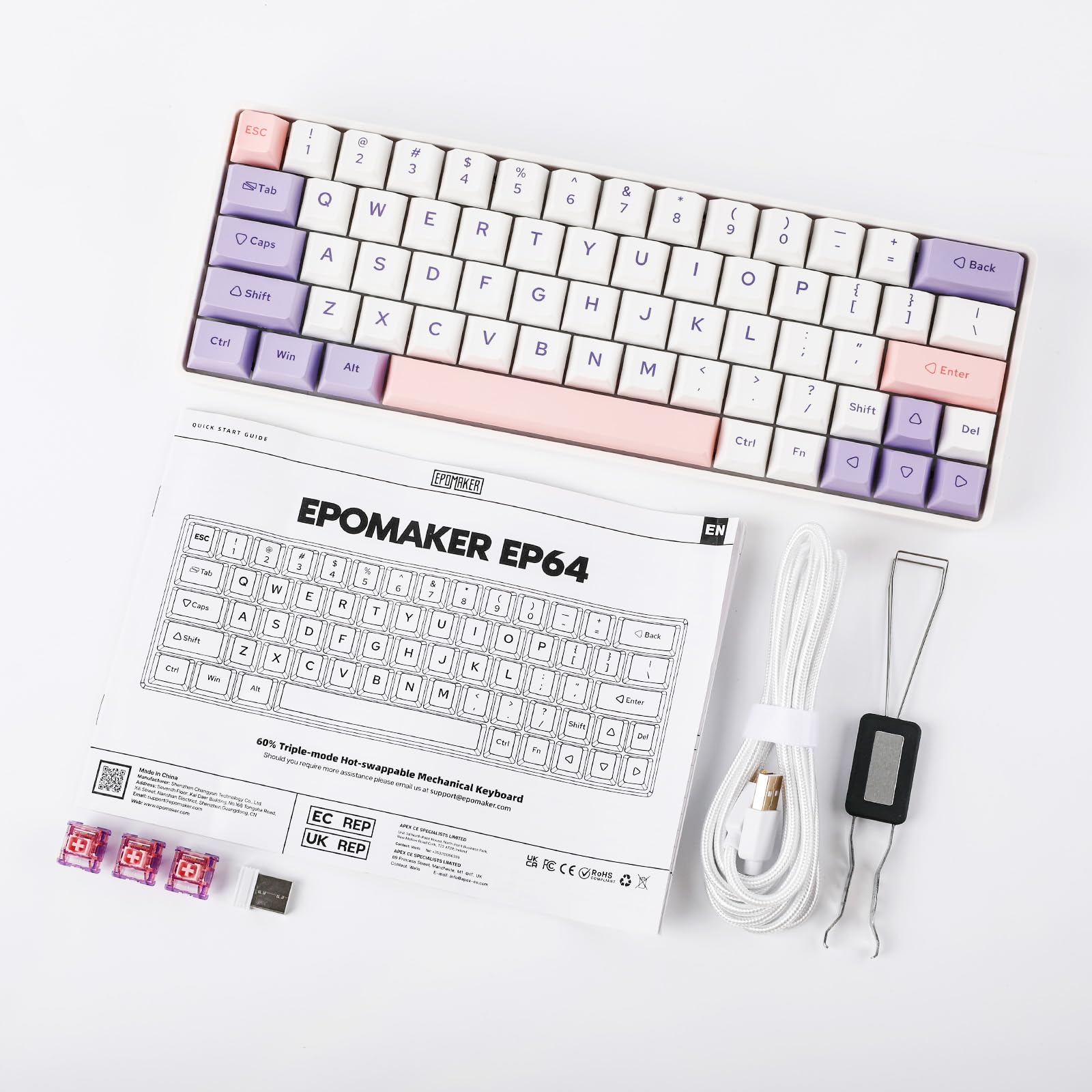 EPOMAKER SKYLOONG SK61 61 Keys 60% Hot Swappable Programmable Mechanical Gaming Wired Keyboard with RGB Backlit, NKRO, Water-Resistant, Type-C Cable for Win/Mac/Gaming (Gateron Optical Brown, Grey)