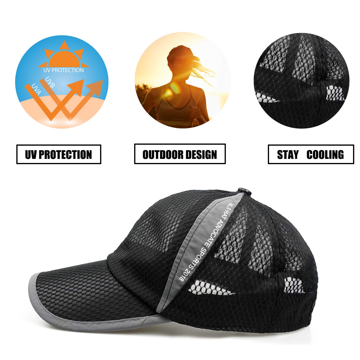 FADA Outdoor Trucker Hats for Men Running Fishing Cap Cooling Quick Dry Baseball Cap
