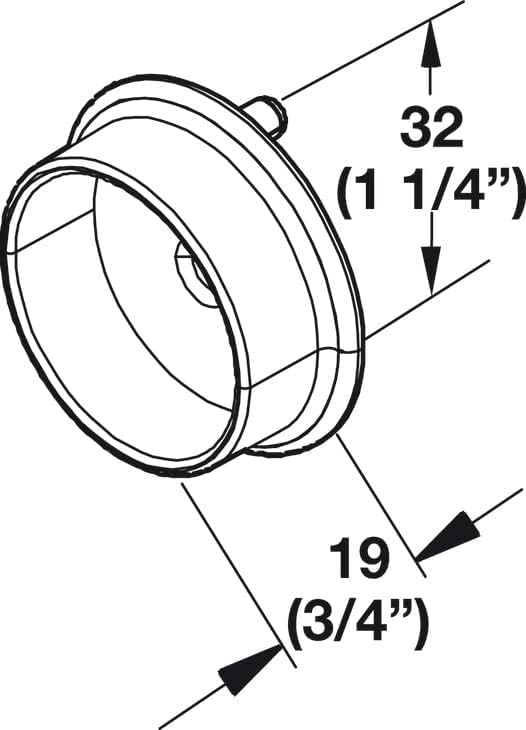 TAG Synergy Premium 1 Pair of 1-5/16" Diameter Round Wardrobe Tube Closet Rod End Supports (White)