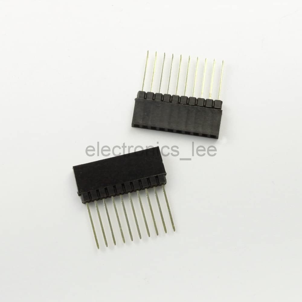 NDQKHANH 10pcs 2.54mm 4/6/8/10 Pin Stackable 14mm Long Legs Female Header for Arduino Shield (Pins: 8P)