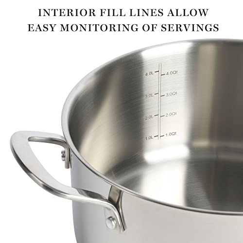 Martha Stewart Castelle 5-Quart 18/8 Stainless Steel Induction Safe Dutch Oven