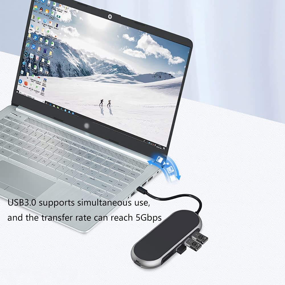 Hub Dock Adapter Docking Station 9 in 1 USB C Dock USB C Hub Adapter with HDMI, VGA, PD 100W, Ethernet, SD/TF Card Reader, 3 USB 3.0 Port Computer Accessories