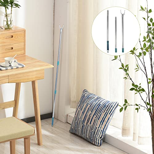 Veemoon 5pcs Shutters Retractable Shelf Home Clothes Hook Extendable Garment Metal Reaching Curtain with Clothesline Stick Ceiling Laundry Extend Cm Steel Rod Area Stick: Stainless Props