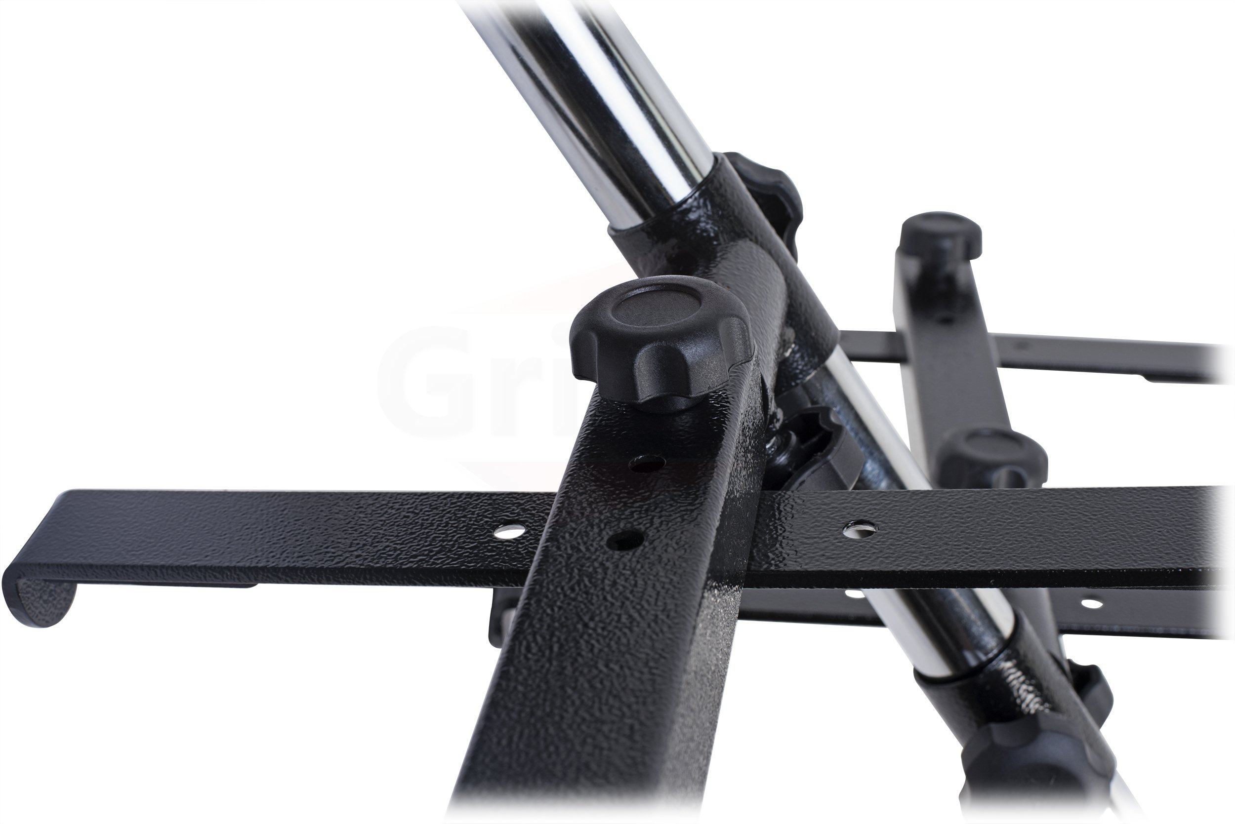 Fat Toad Double DJ Laptop Stand 2 Tier PC Table Holder | Portable Computer Clamp Equipment Rack with Support Mounts for Music Studio Mixers, Controllers, Monitors, & Disc Jockey Booth Gear